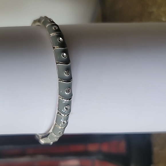 Jewelry | Beautiful Enamel Bangle With Crystals Grey Color Perfect For ...